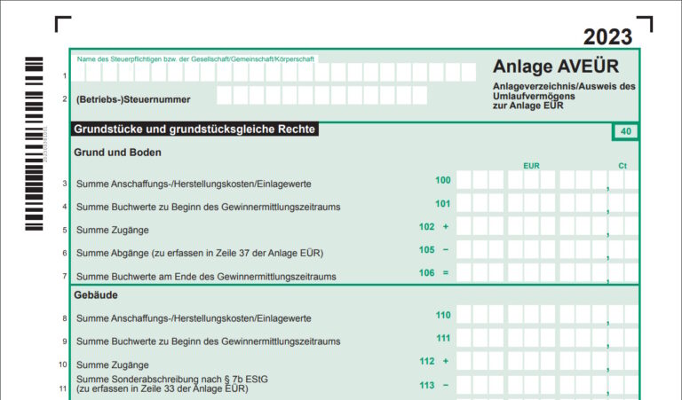 Anlage EÜR – offizielles Elster-Formular zur EÜR
