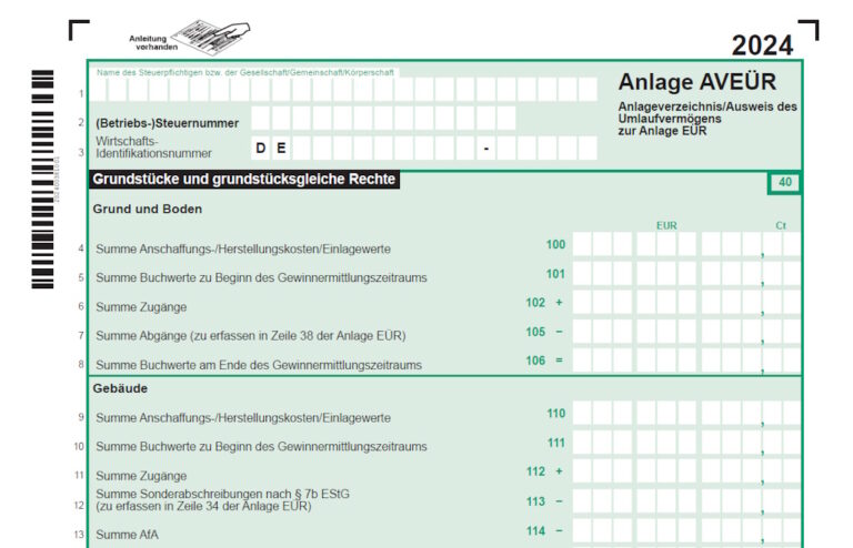 Anlage EÜR – offizielles Elster-Formular zur EÜR